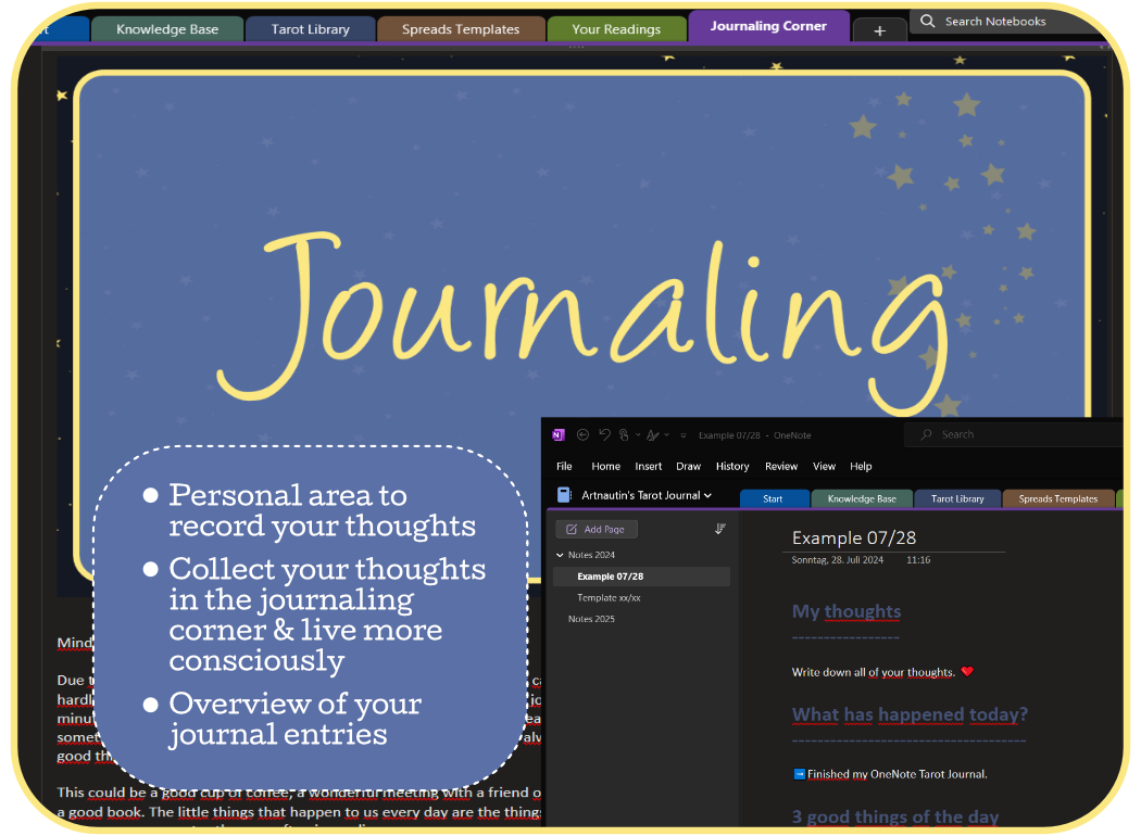 Digital Tarot Journal for OneNote - Artnautin